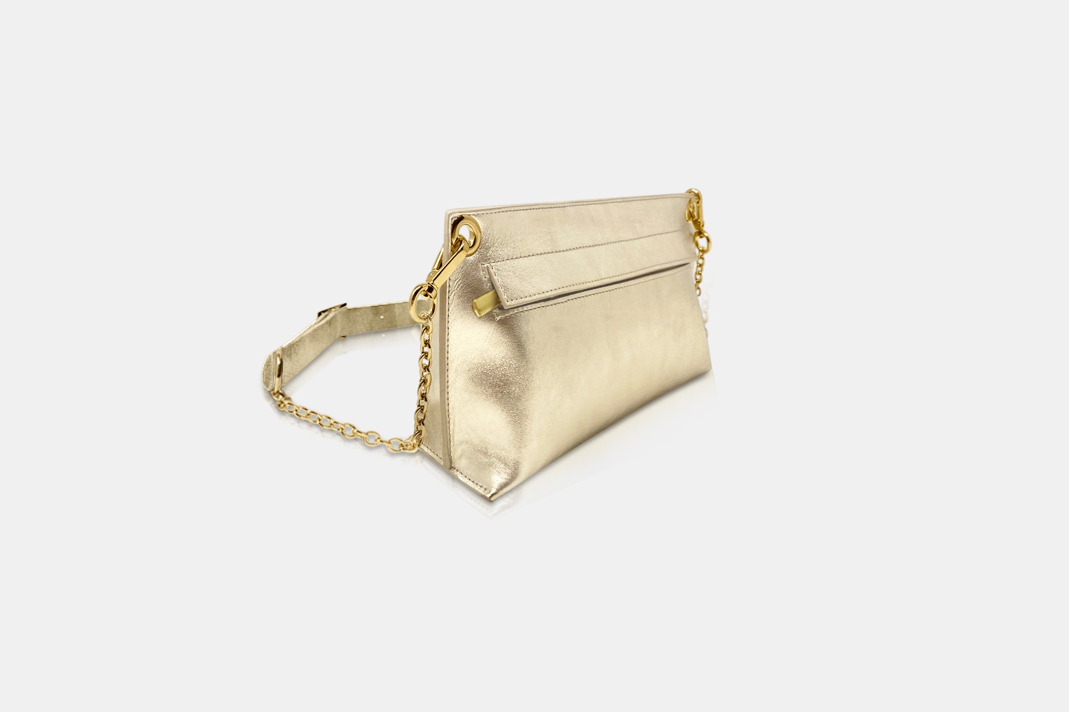 MILO MINI GOLD leather bag made in France - Louvreuse