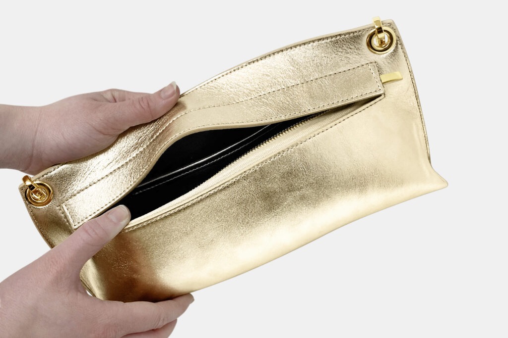 MILO MINI GOLD leather bag made in France - Louvreuse
